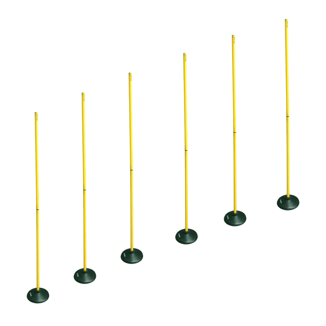 Foldable Slalom Agility Poles with Rubber Base (Set of 6) Vayu Sports