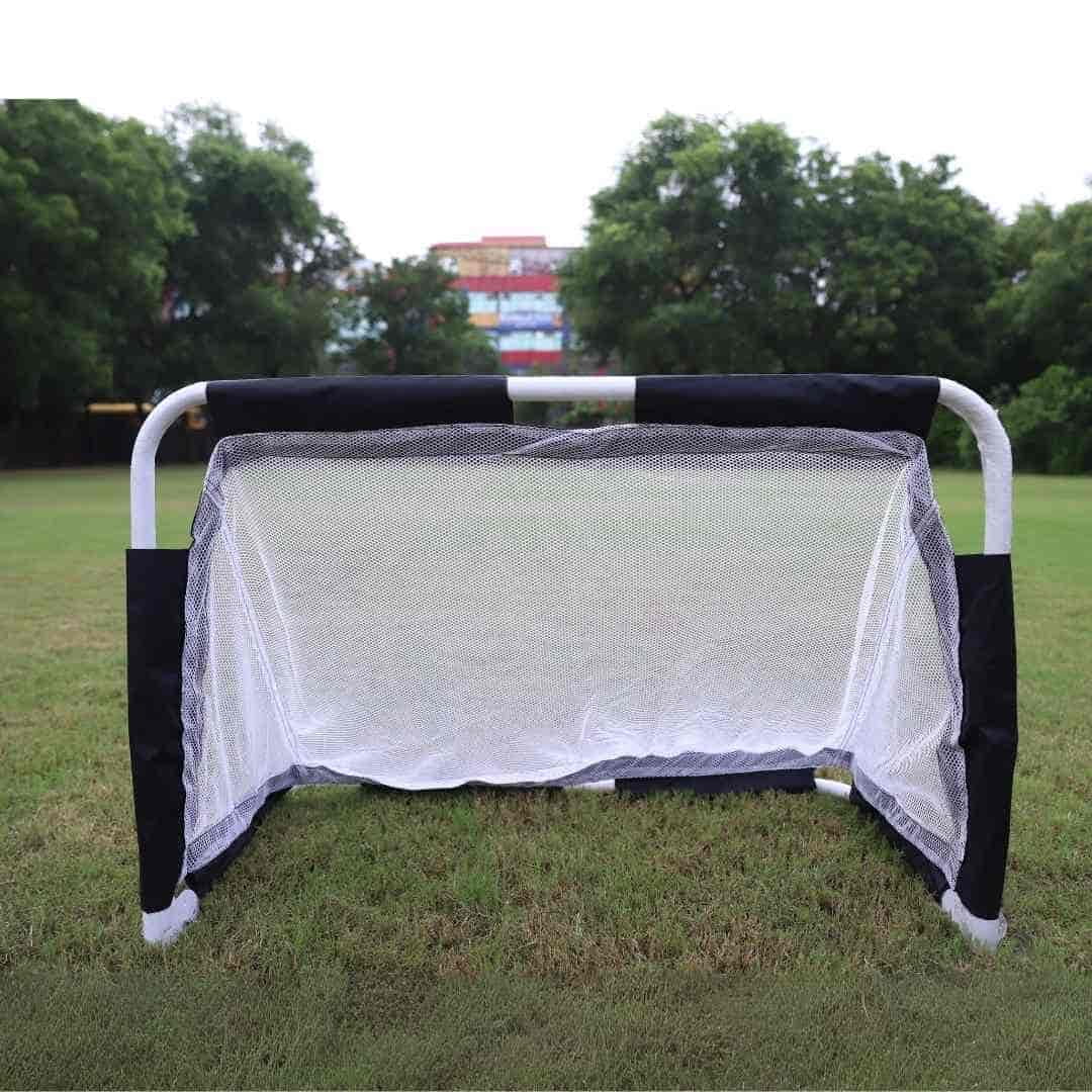 Premium Foldable Iron Goalpost Pair with Net for Kids- Vayu Sports