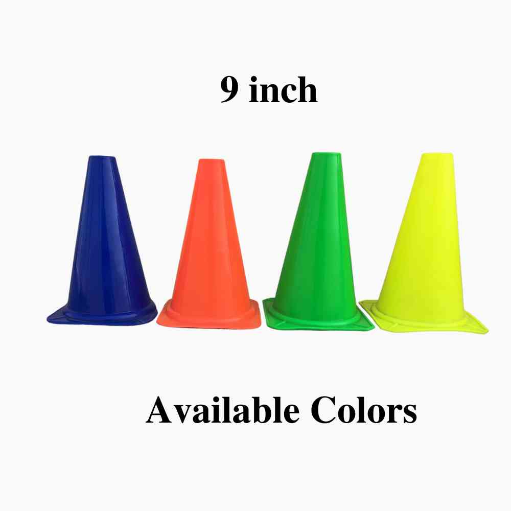 9 inch Plastic Cones (Multi-Colour)-Vayu Sports